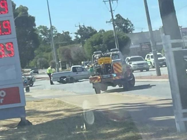 Motorcyclist in hospital after crash